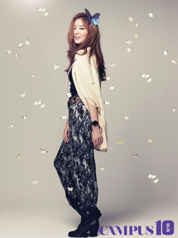 After School’s Uee Poses with 300 Butterflies for “Campus 10” | Soompi
