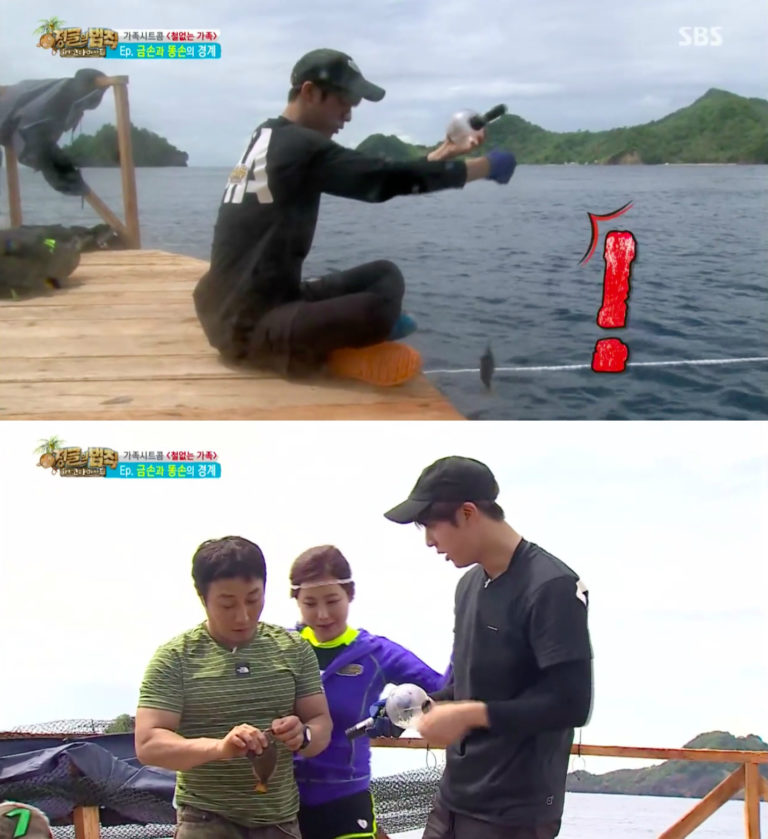 Jin Tries Using BTS’s Light Stick To Catch Fish On “Law Of The Jungle ...