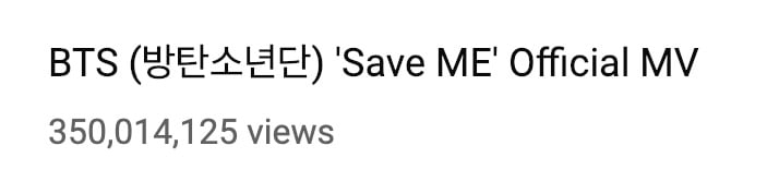 BTS’s “Save Me” Becomes Their 8th MV To Hit 350 Million Views | Soompi