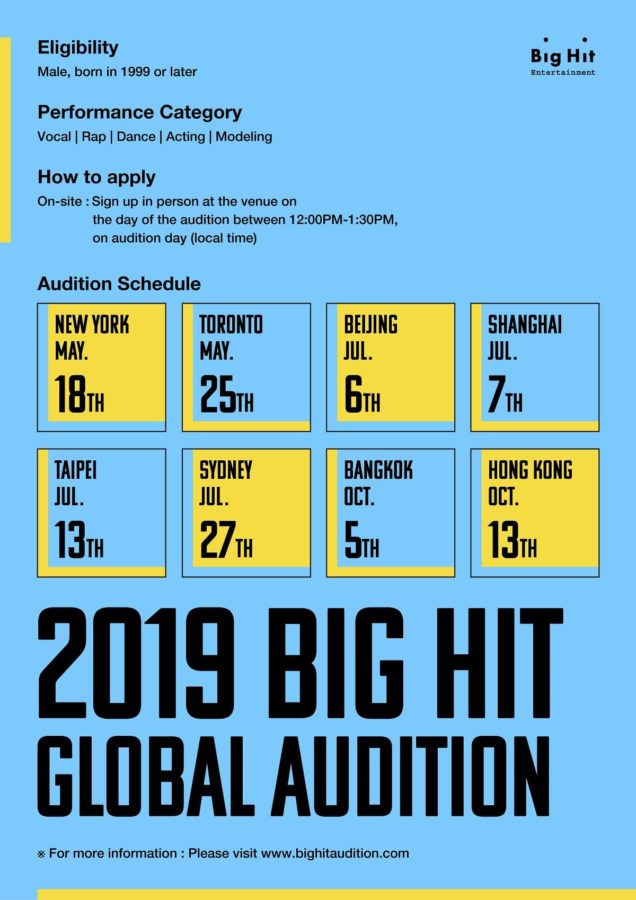 Big Hit Entertainment Announces 2019 Global Auditions | Soompi