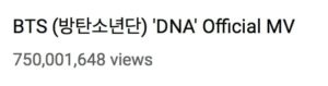 BTS’s “DNA” Becomes 1st Korean Boy Group MV Ever To Hit 750 Million ...