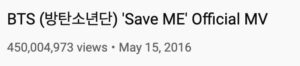 BTS’s “Save Me” Becomes Their 9th MV To Surpass 450 Million Views | Soompi
