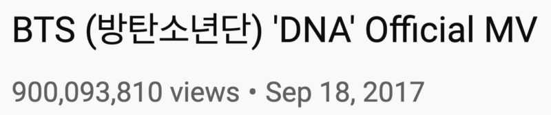 BTS’s “DNA” Becomes 1st Korean Boy Group MV To Reach 900 Million Views ...