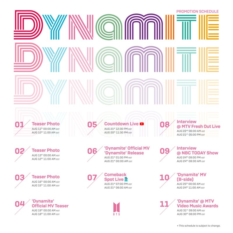 BTS To Perform “Dynamite” At 2020 MTV Video Music Awards + Reveals Schedule For Single | Soompi