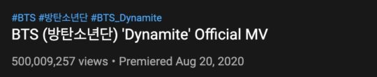 BTS Achieves New Record As “Dynamite” MV Reaches 500 Million Views | Soompi