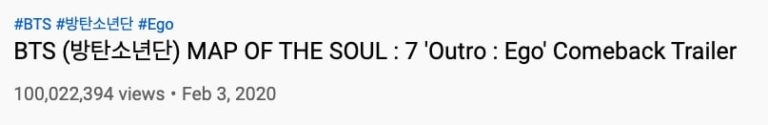 BTS’s “Outro : Ego” Comeback Trailer Starring J-Hope Hits 100 Million ...