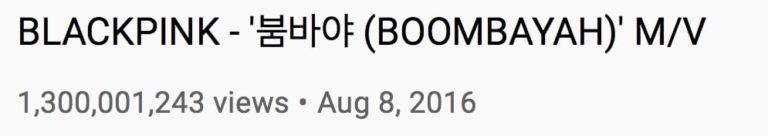 BLACKPINK’s “BOOMBAYAH” Becomes 1st K-Pop Debut MV Ever To Hit 1.3 Billion Views | Soompi