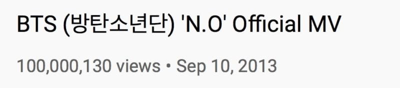 BTS’s “N.O” Is Their Latest MV To Officially Surpass 100 Million Views ...