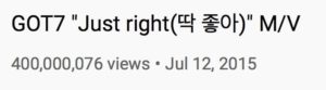 GOT7’s “Just Right” Becomes Their 1st MV To Hit 400 Million Views | Soompi