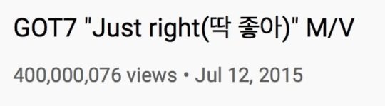 GOT7’s “Just Right” Becomes Their 1st MV To Hit 400 Million Views | Soompi