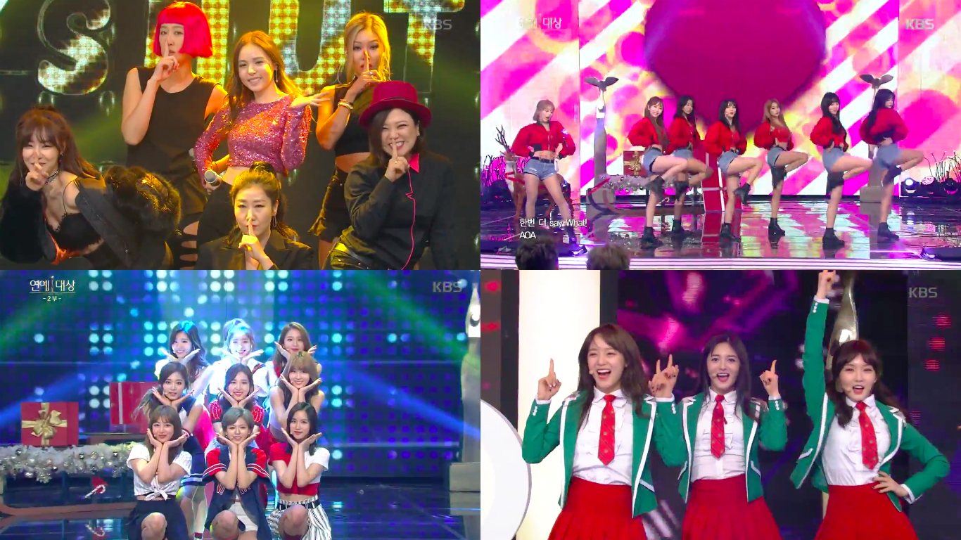 Unnies (incluyendo Tiffany), AOA, TWICE y I.O.I cantaron en los “2016 KBS Entertainment Awards ...